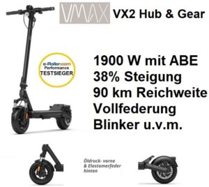VMAX VX2 HUB & GEAR Test Vergleich - der stärkste E Scooter auf dem Markt